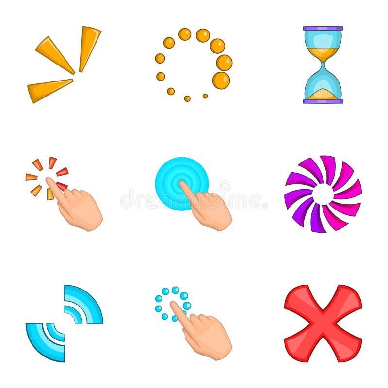 Computer Mouse Click Icons Set, Cartoon Style Stock Vector ...