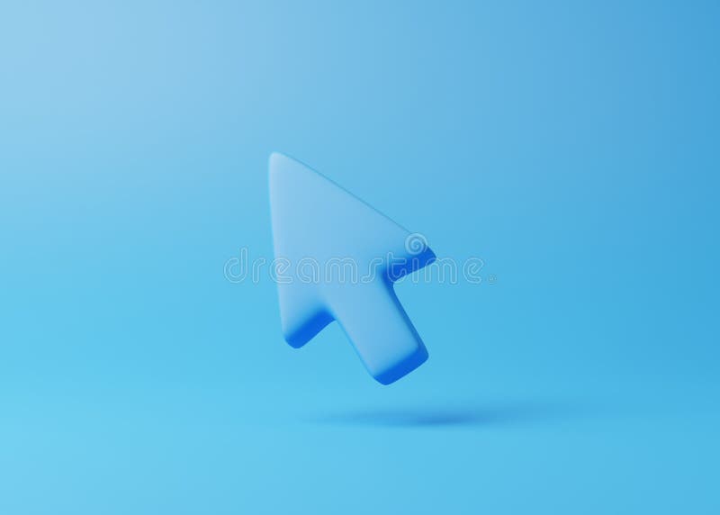 Computer Mouse Click Pointer on a Blue Background Stock Illustration ...