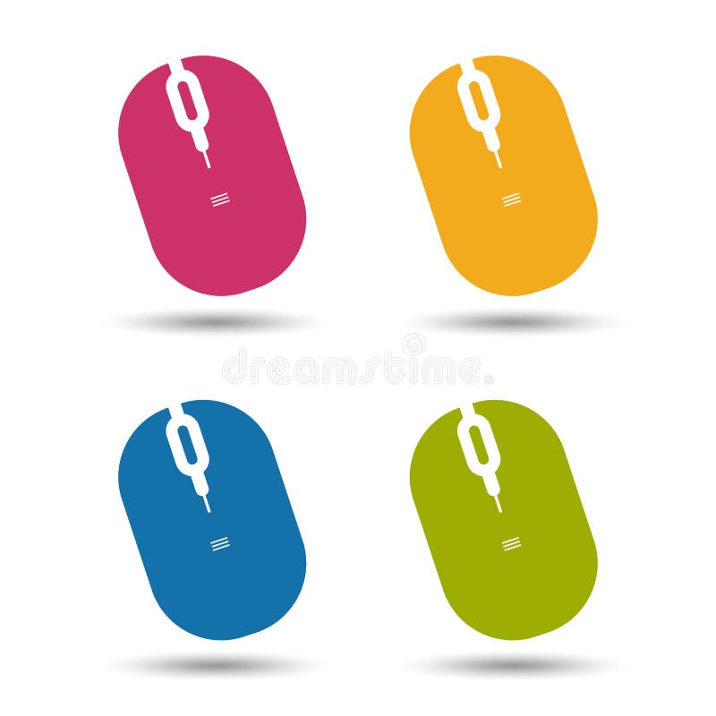 Computer Mouse - Colorful Vector Pictogram - Isolated on White Stock ...