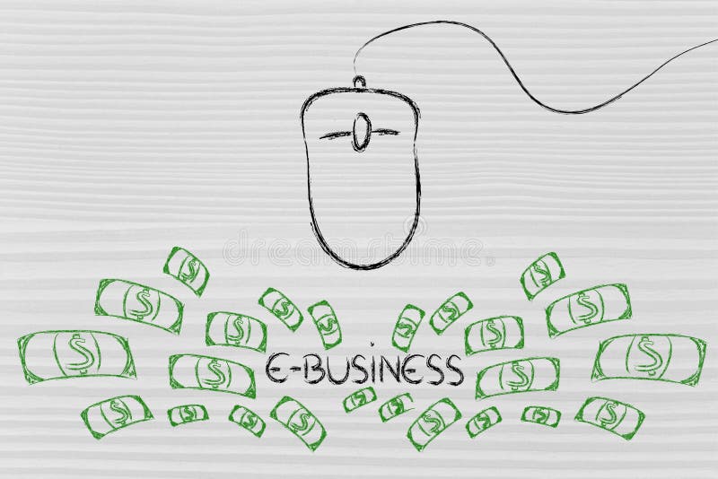 Computer Mouse: Concept of Pay Per Click and Click-through Rate Stock ...