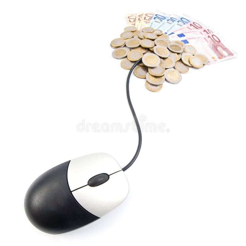 Computer Mouse Connected To Money Stock Photo - Image of accounting ...