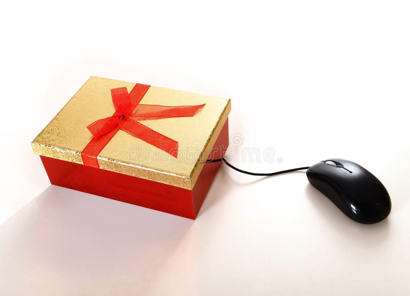 Computer Mouse Connected To Present Stock Image - Image of presents ...
