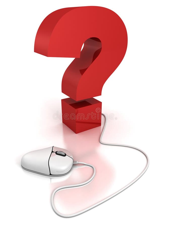 Computer Mouse Connected To a Question Mark. FAQ C Stock Illustration ...