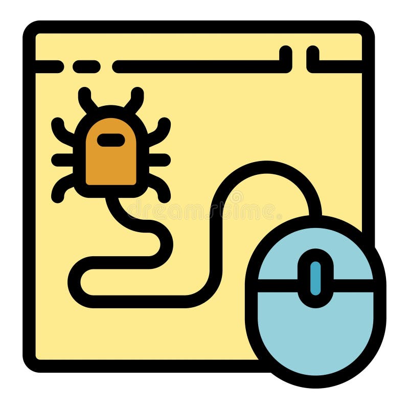 Computer Mouse Connecting To Virus on Website Stock Illustration ...