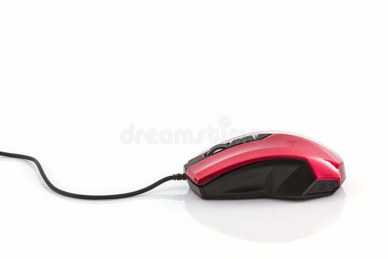 Contemporary Red with Black Computer Mouse in Hand . Stock Image ...