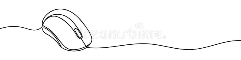 Computer Mouse Continuous One Line Drawing Stock Vector - Illustration ...