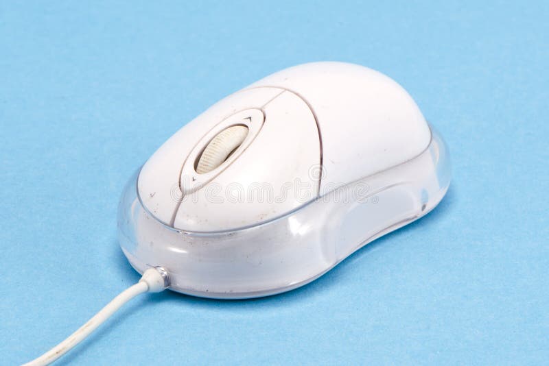 Computer Mouse Control Device On Blue Background Stock Image - Image of ...