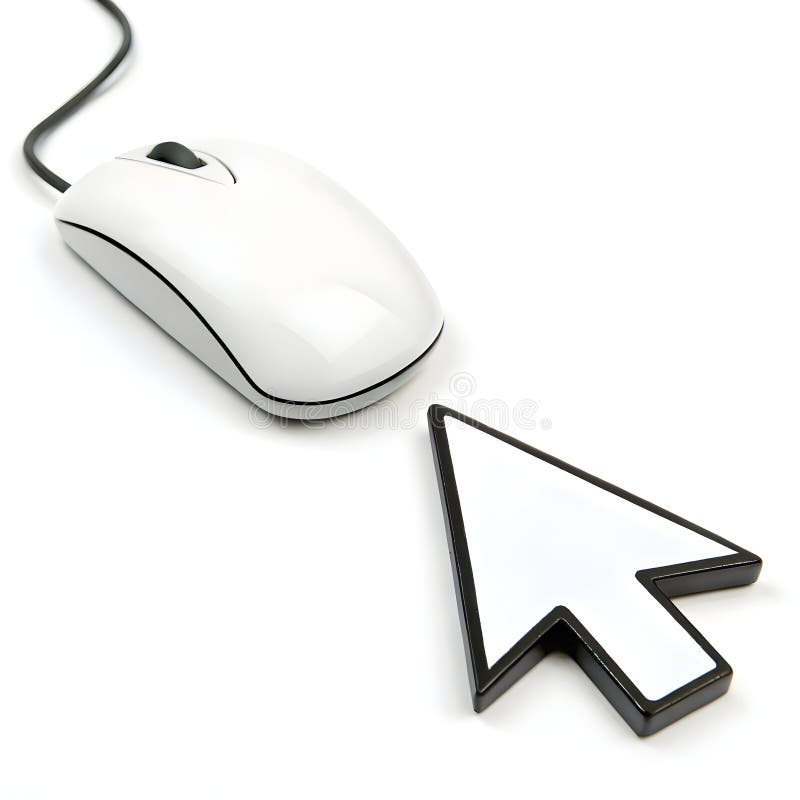 Mouse Click Cursor Isolated on White Background Stock Illustration ...