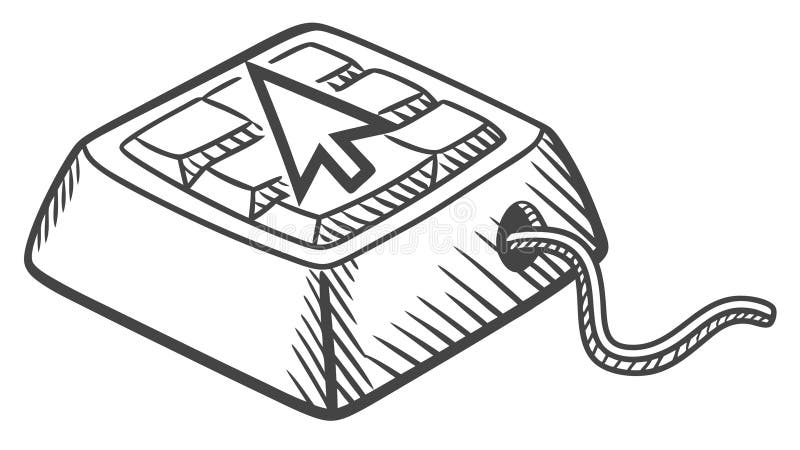 A Computer Mouse Cursor Clicking on a Single Keyboard Key Vector Design Generative AI Stock ...