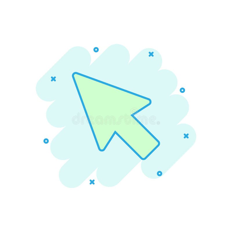 Computer Mouse Cursor Icon in Comic Style. Arrow Cursor Vector Cartoon ...