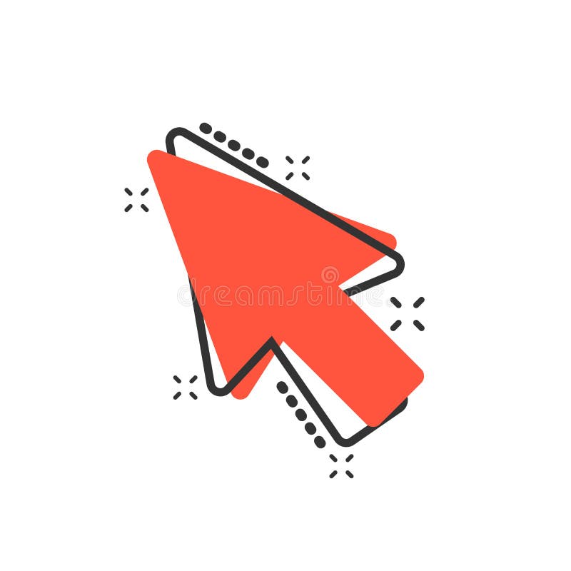 Computer Mouse Cursor Icon In Comic Style Arrow Cursor Vector Cartoon