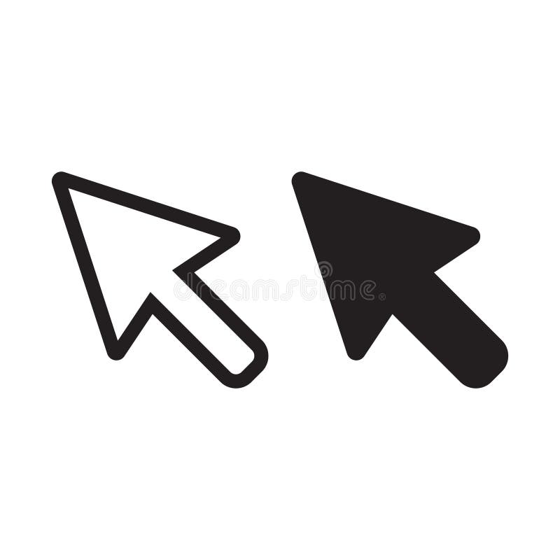 Computer Mouse Cursor Icon in Flat Style. Arrow Cursor Vector ...