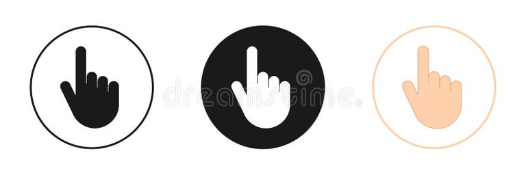 Computer Mouse Cursor Pointer Icons Set. Hand Cursor Icons Set Stock ...
