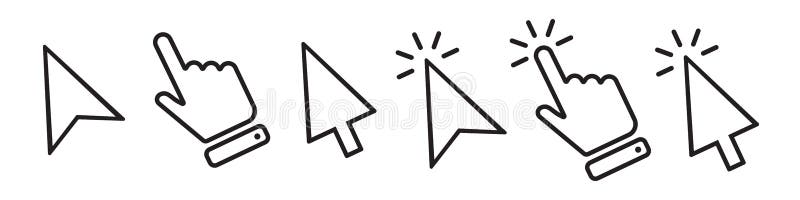 Computer Mouse Cursor Vector Icons Collection in Simple Design Stock ...