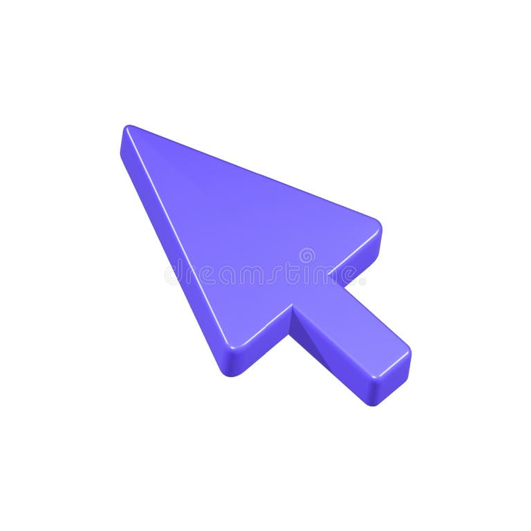 3d Arrow Pointer, Mouse Cursor Icon. Computer Interface Render. Click Here Arrow Stock ...