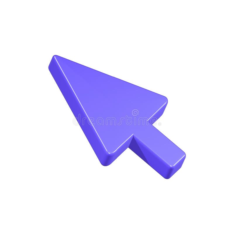 3d Arrow Pointer, Mouse Cursor Icon. Computer Interface Render. Click Here Arrow Stock ...