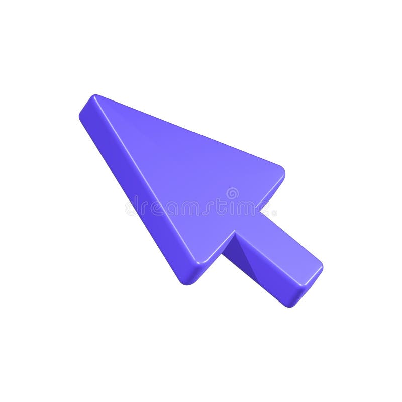 3d Arrow Pointer, Mouse Cursor Icon. Computer Interface Render. Click Here Arrow Stock ...