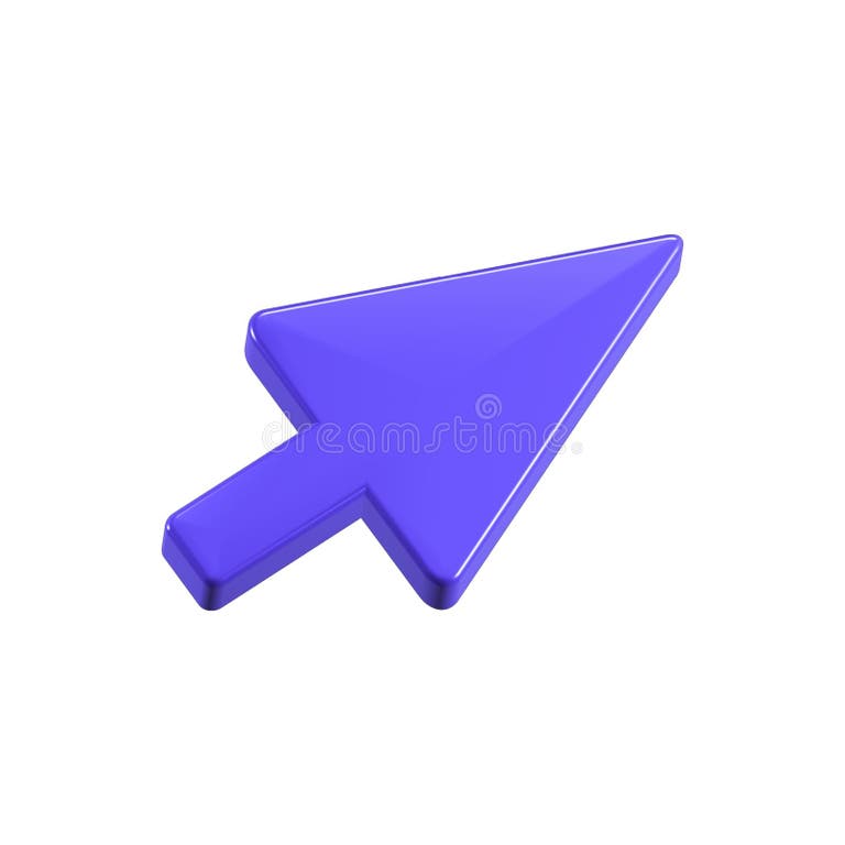 3d Arrow Pointer, Mouse Cursor Icon. Computer Interface Render. Click Here Arrow Stock Photo ...