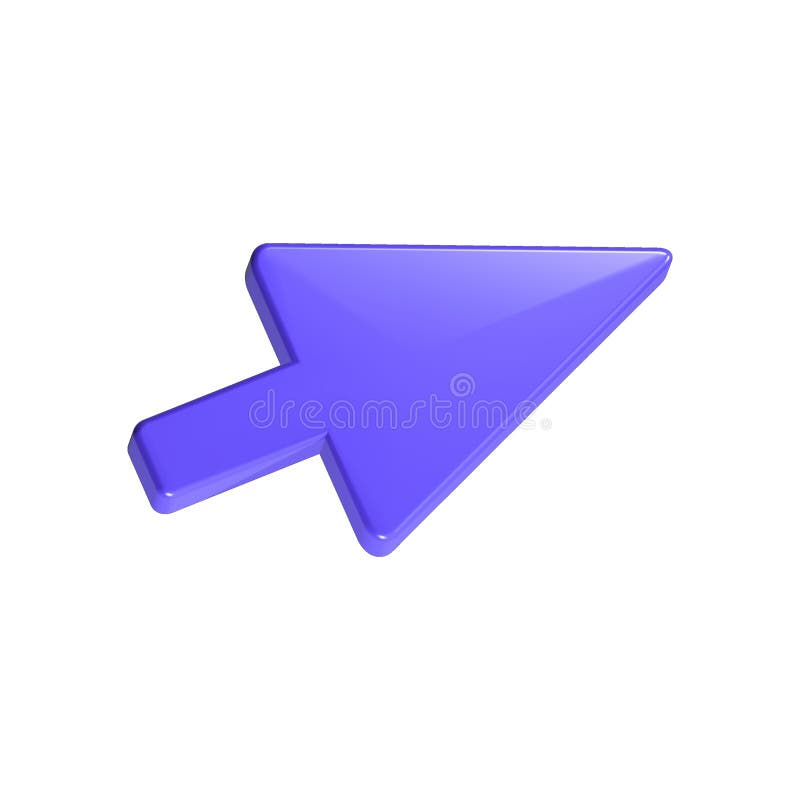 3d Arrow Pointer, Mouse Cursor Icon. Computer Interface Render. Click Here Arrow Stock Photo ...