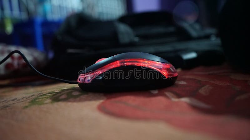 A Computer Mouse in a Dark Room Stock Image - Image of work, dark ...