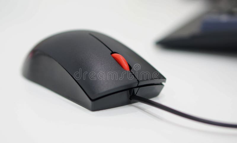 Computer Mouse on Desk at Office Stock Photo - Image of plastic, button ...