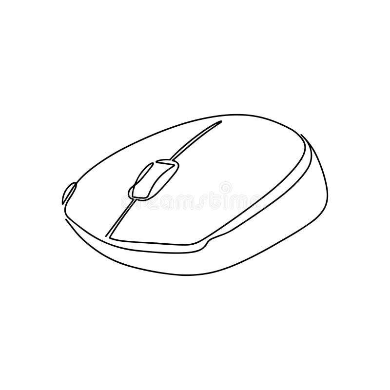Computer Mouse Drawn in One Line. Stock Vector - Illustration of design ...