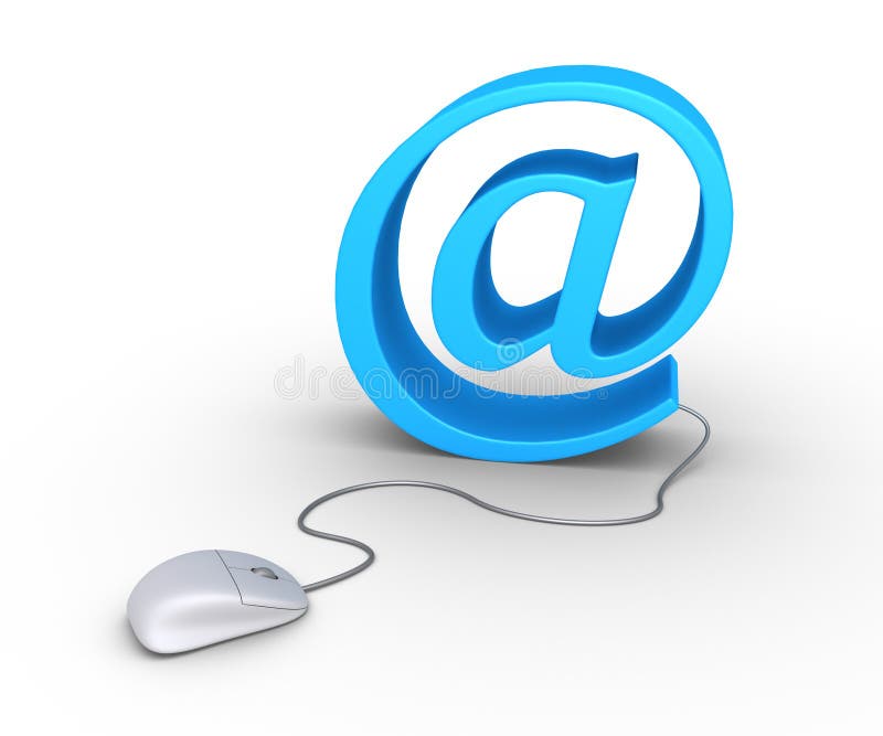 Computer mouse and e-mail stock illustration. Illustration of ...