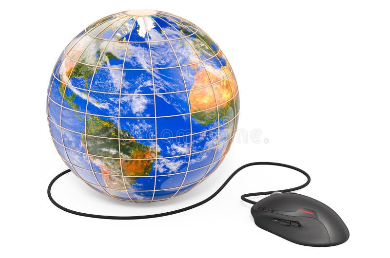 Mouse and earth globe stock illustration. Illustration of symbol - 10565570