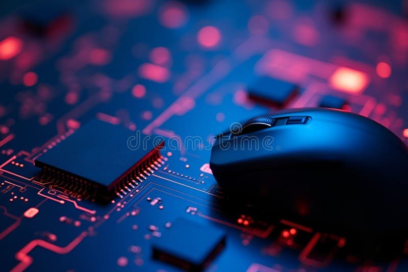 Computer mouse on a chip stock illustration. Illustration of ...