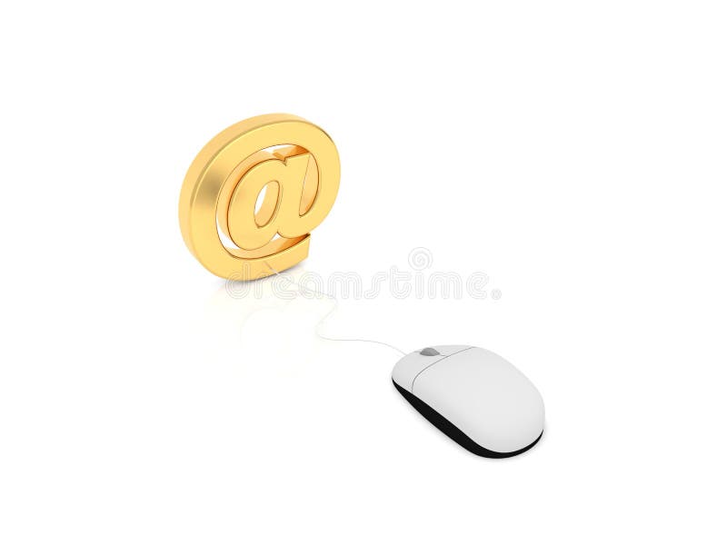 Computer Mouse and Email on a White Background. Stock Illustration ...