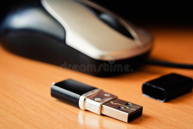 Computer Mouse and Flash Drive Stock Image - Image of stick, storage ...