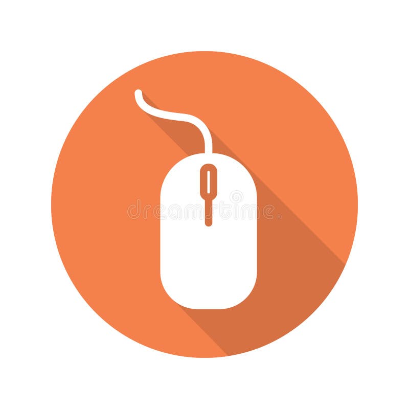 Computer Mouse Flat Design Long Shadow Glyph Icon Stock Vector ...