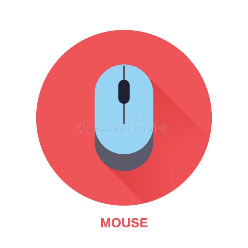 Computer Mouse Flat Style Icon. Wireless Technology Device Sign Stock ...