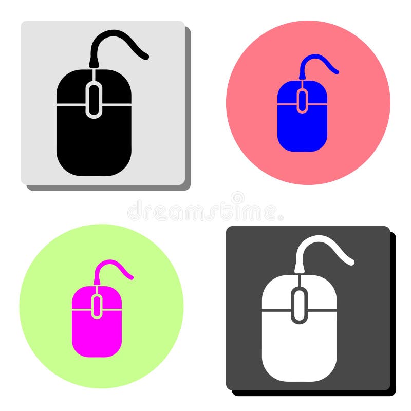 Computer Mouse. Flat Vector Icon Stock Vector - Illustration of click ...