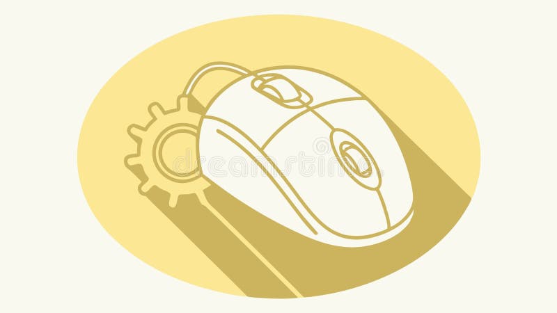 Computer Mouse and Gear Icon, Technology, Digital Work, Productivity ...