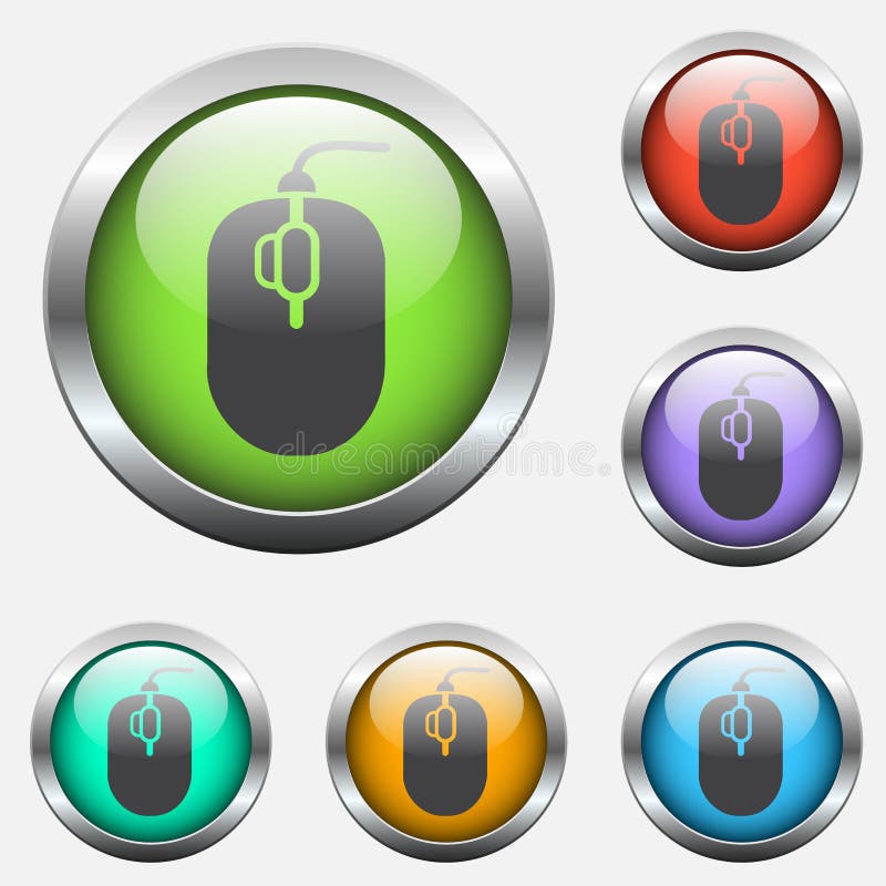 Computer Mouse Glass Buttons Stock Illustration - Illustration of ...
