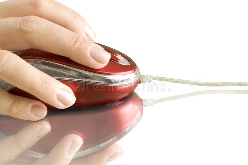 Computer mouse in hand stock image. Image of connection - 18674965
