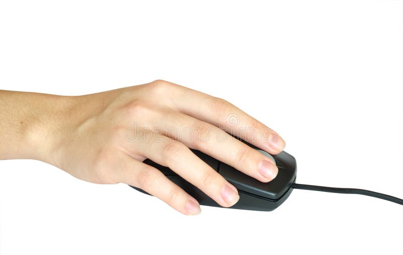 Computer mouse in hand stock image. Image of clicked, optical - 6825493