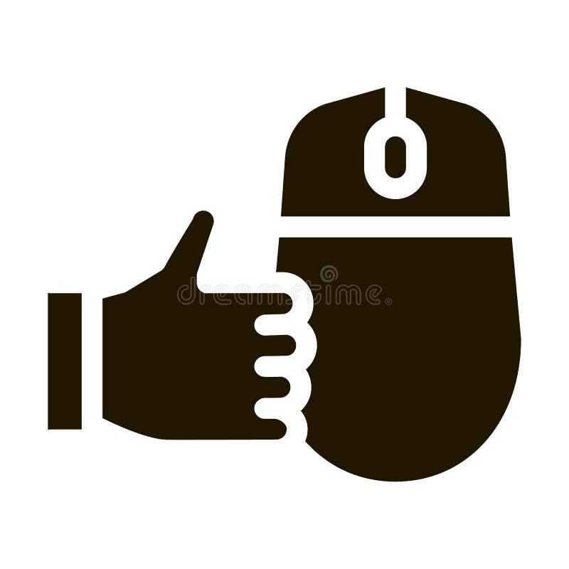 Computer Mouse and Hand Gesture Good Icon Vector Glyph Illustration ...