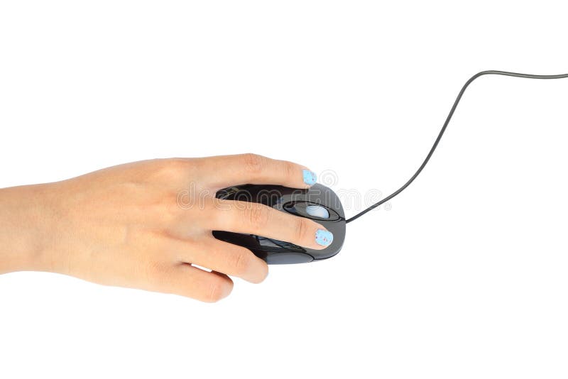 Green Computer Mouse and Men S Hand Stock Image - Image of office, hand ...