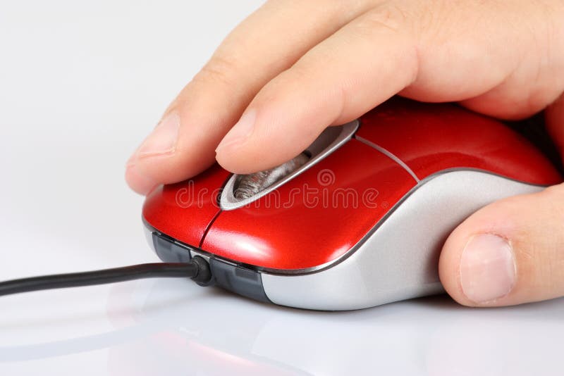 Computer mouse and hand stock image. Image of detail - 17251195