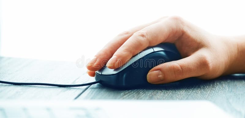 Computer mouse with hand stock image. Image of business - 51866401