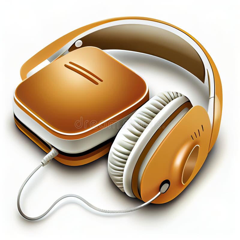 A Computer Mouse and Headphones with a Cord Attached To it Stock ...