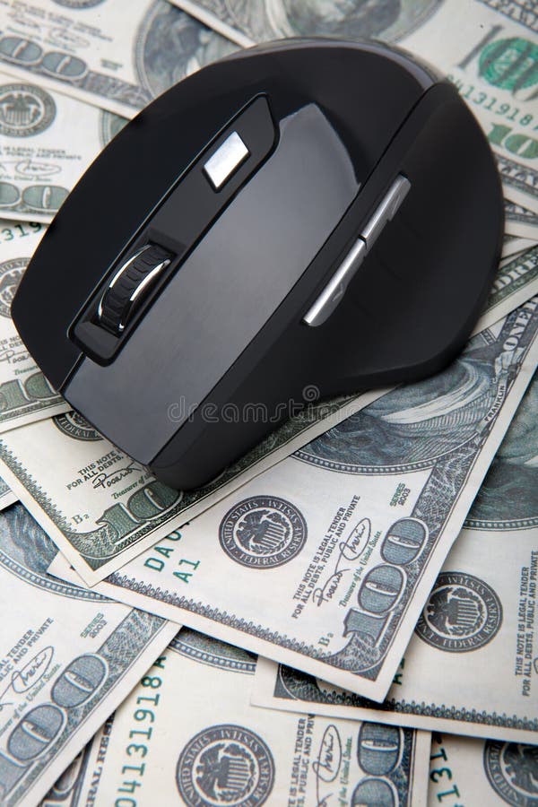 Computer Mouse on Hundred Dollar Notes Stock Photo - Image of internet ...