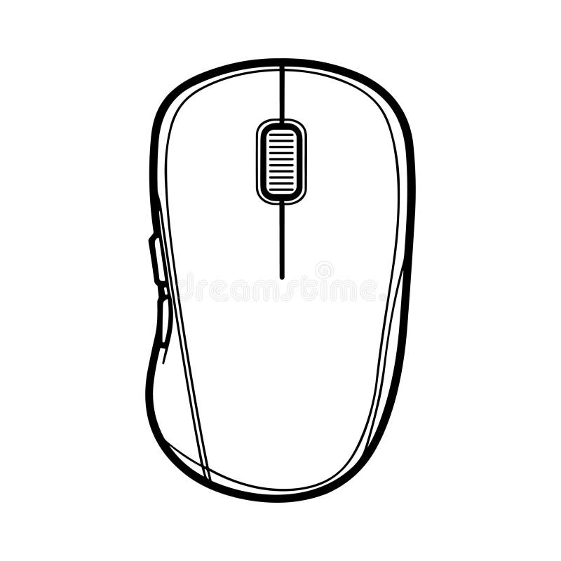 Computer Mouse Icon. Black Icon of a Modern Optical Mouse Stock Vector ...