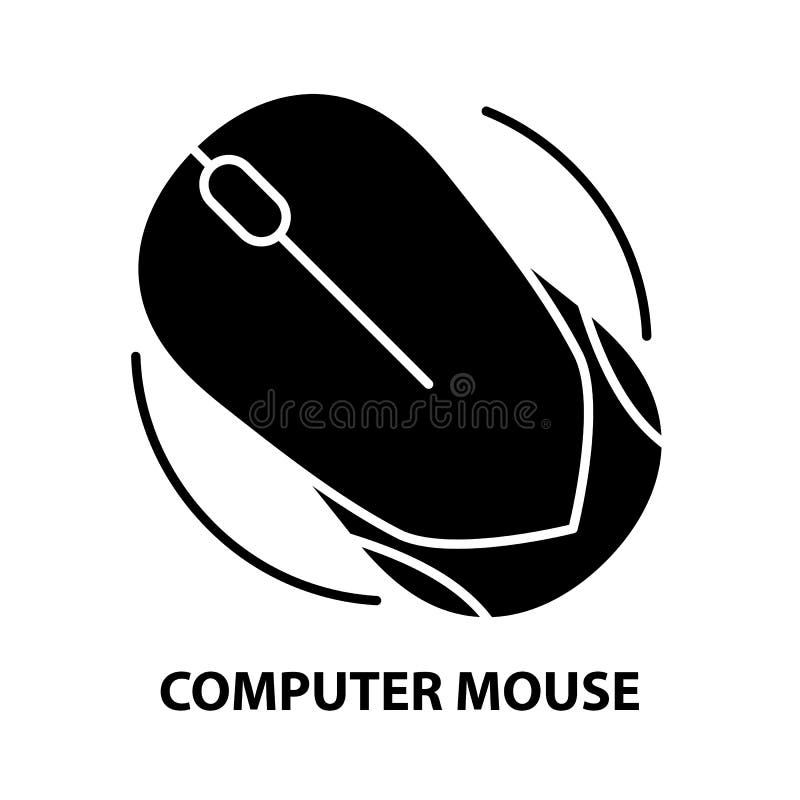 Computer Mouse Icon, Black Vector Sign with Editable Strokes, Concept ...
