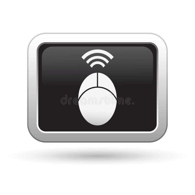 Computer Mouse Icon on the Button Stock Vector - Illustration of ...