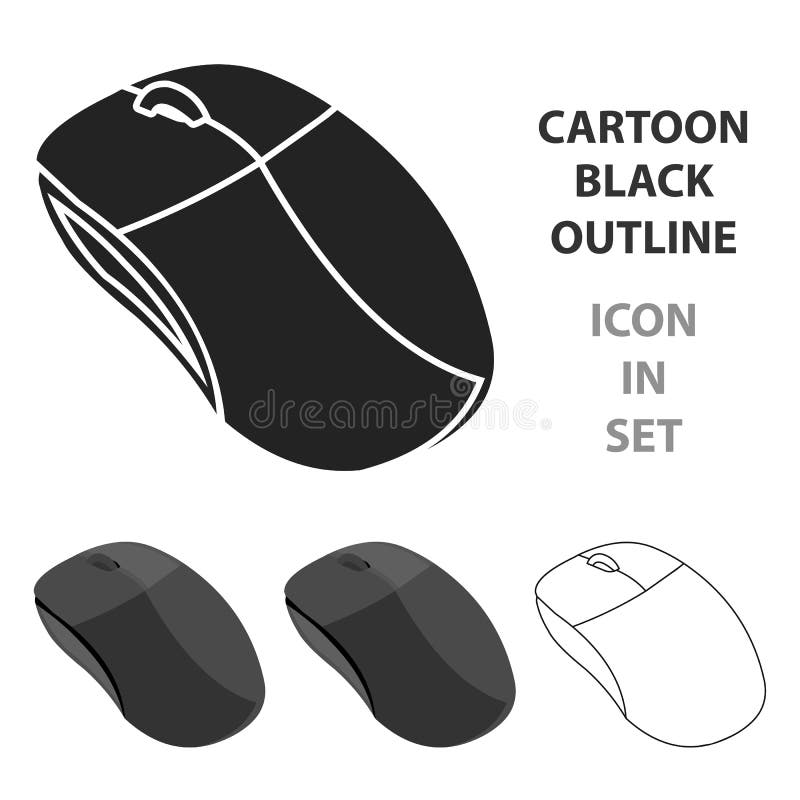 Computer Mouse Icon In Outline Style Isolated On White Background ...