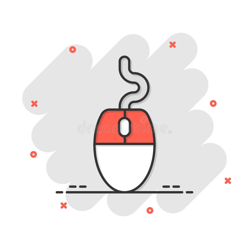 Computer Mouse Cursor Icon in Comic Style. Arrow Cursor Vector Cartoon ...