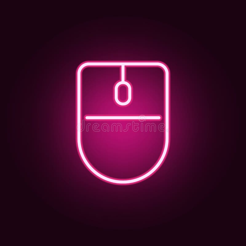 Computer Mouse Icon. Elements of Web in Neon Style Icons Stock ...